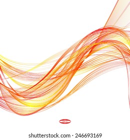 Abstract Red Line Orange Wave Yellow Stock Vector (Royalty Free ...