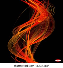 Abstract Red Line Orange Wave Yellow Stock Vector (Royalty Free ...