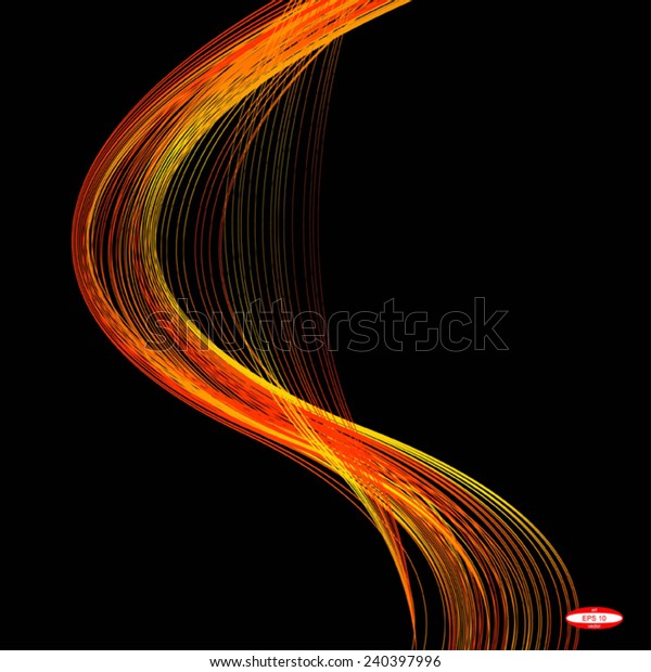 Abstract Red Line Orange Wave Yellow Stock Vector (Royalty Free ...