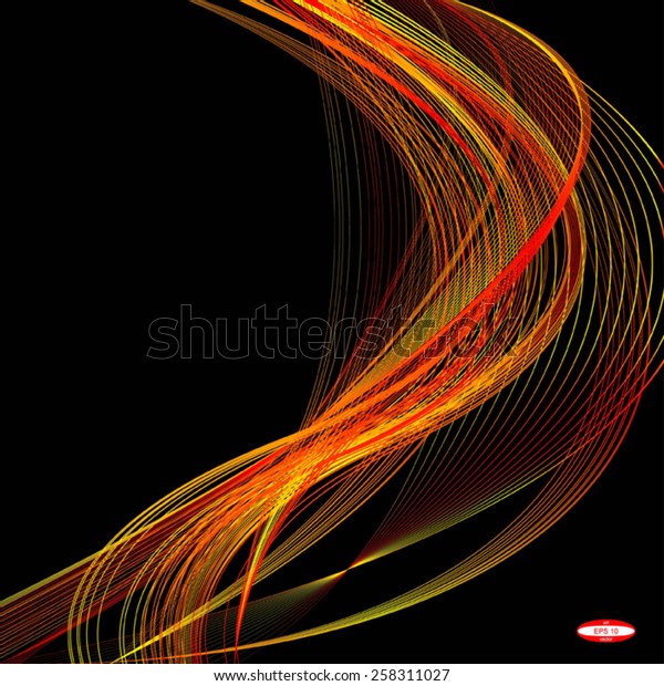 Abstract Red Line Orange Wave Yellow Stock Vector (Royalty Free ...