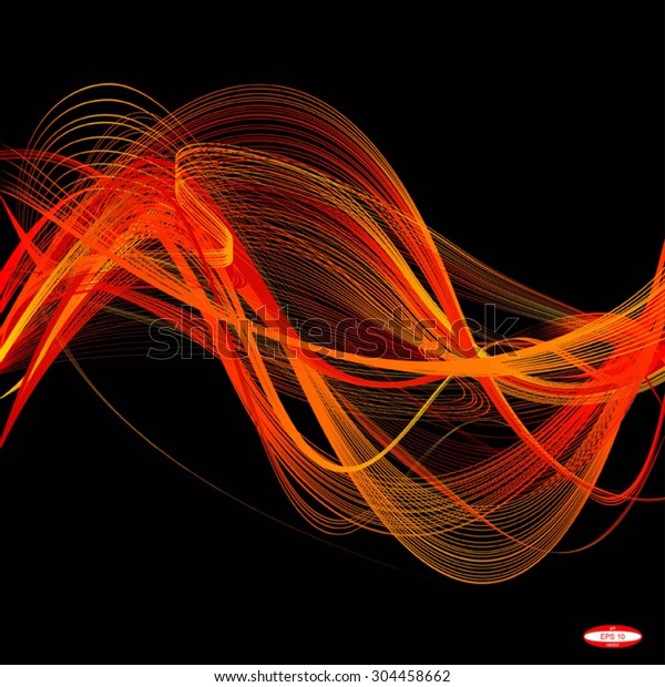 Abstract Red Line Orange Wave Yellow Stock Vector (Royalty Free ...