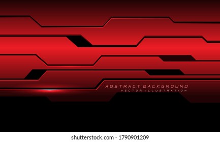Abstract Red Metallic Cyber Circuit Black Stock Vector (Royalty Free ...