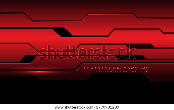 Abstract Red Metallic Cyber Circuit Black Stock Vector (Royalty Free ...