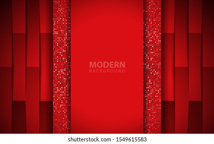 Abstract Red Paper Shapes Overlapping Background Stock Vector (Royalty ...