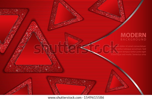 Abstract Red Paper Shapes Overlapping Background Stock Vector (Royalty ...