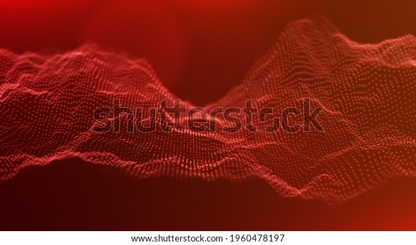 Abstract Red Particle Background Flow Wave Stock Vector (Royalty Free ...