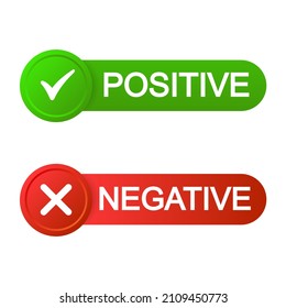 Abstract Red Positive Negative Stamps Sign Stock Vector (Royalty Free ...