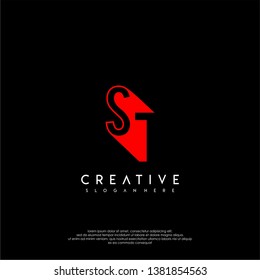 Abstract Red St Logo Letter Shadow Stock Vector (Royalty Free ...