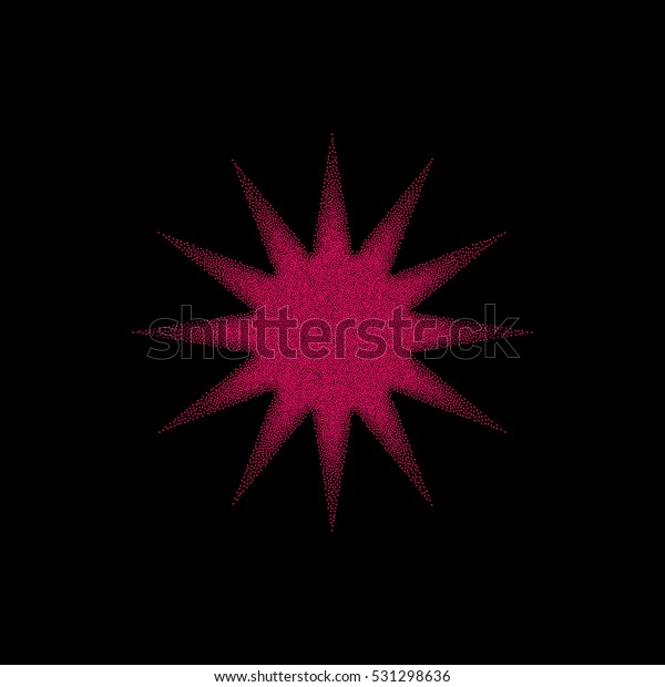 Abstract Red Star Sun Dots Black Stock Vector (Royalty Free) 531298636 ...