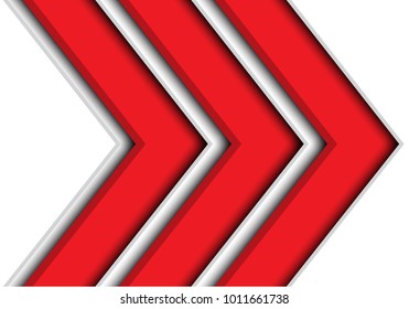 Abstract Red Gray Arrow On White Stock Vector (Royalty Free) 778107634