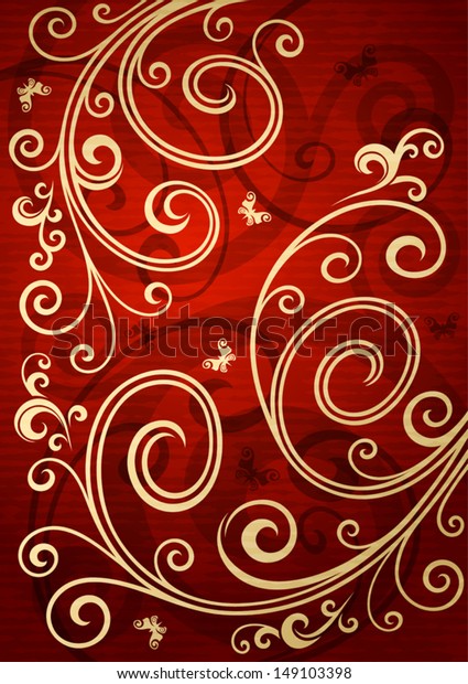 Abstract Red Vector Floral Illustration Stock Vector (Royalty Free ...