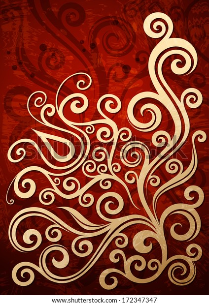 Abstract Red Vector Floral Illustration Stock Vector (Royalty Free ...