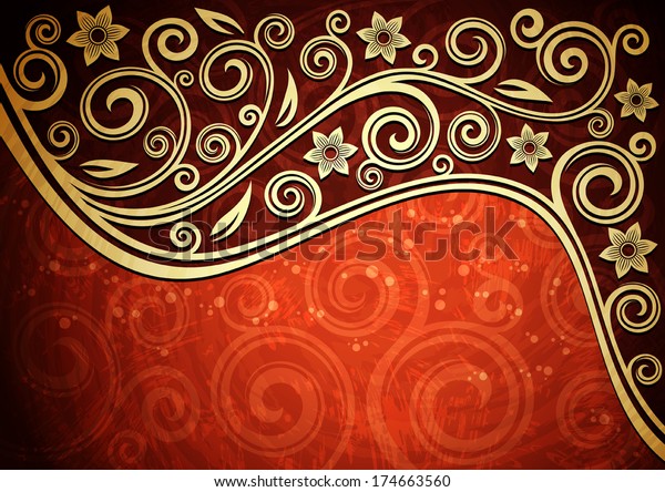 Abstract Red Vector Floral Illustration Stock Vector (Royalty Free ...