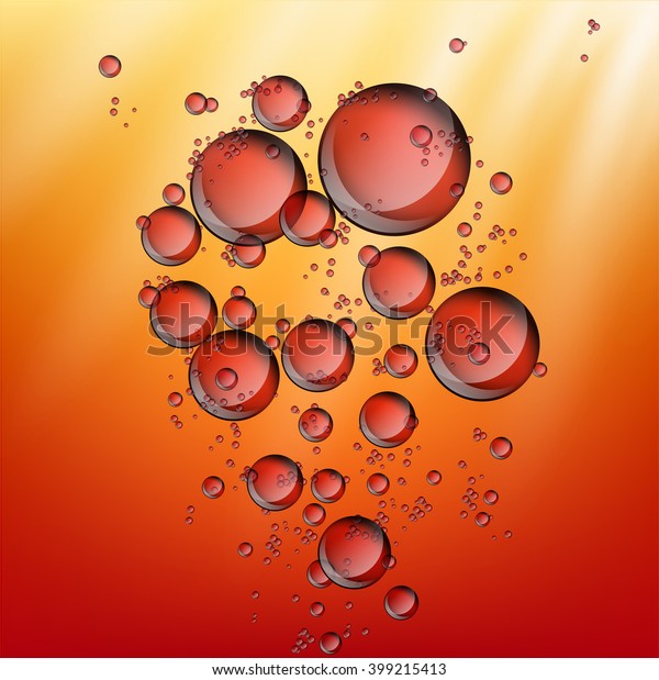 Abstract Red Water Bubbles Rising On Stock Vector (Royalty Free ...