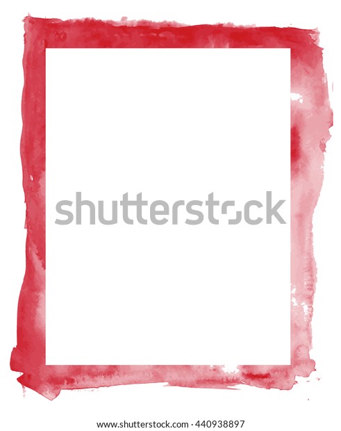 Abstract Red Watercolor Frame White Space Stock Vector (Royalty Free ...