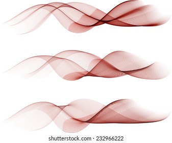 Abstract Red Waves Isolated On White Stock Vector (Royalty Free ...