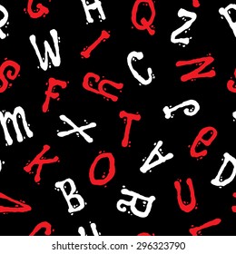 Abstract Red White Letters On Black Stock Vector (Royalty Free ...