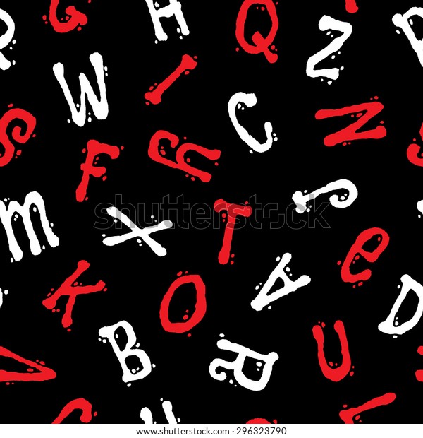 Abstract Red White Letters On Black Stock Vector (Royalty Free ...