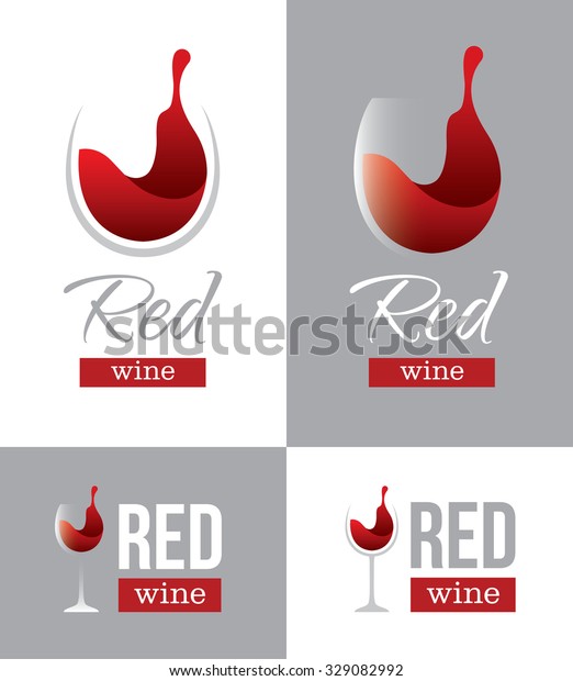 Abstract Red Wine Logo Wine Glass Stock Vector (Royalty Free) 329082992
