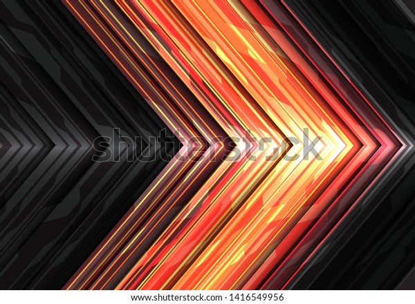 Abstract Red Yellow Light Power Arrow Stock Vector (Royalty Free ...