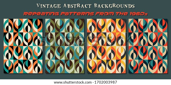 Abstract Repeating Backgrounds 1960s Vintage Color Stock Vector ...