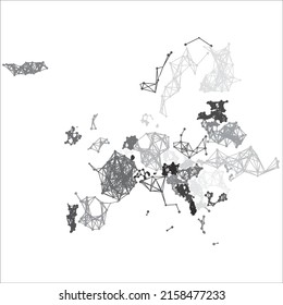 Abstract Representation European Countries On White Stock Vector ...