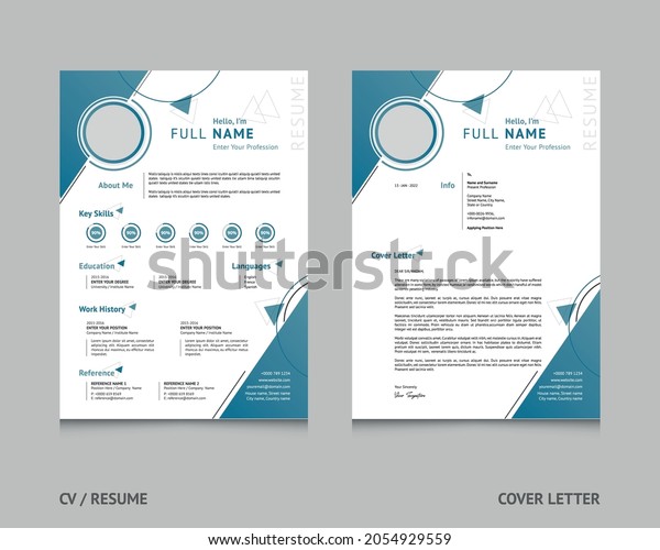 Abstract Resume Template Cv Format Vector Stok Vektör (Telifsiz ...