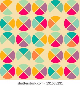 Abstract Retro Geometric Seamless Round Pattern Stock Vector (Royalty ...