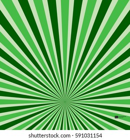 Abstract Retro Rays Green Background Stock Vector (Royalty Free ...