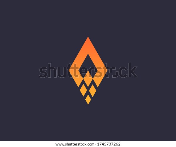 Abstract Rocket Arrow Rhombus Logo Design Stock Vector (Royalty Free ...