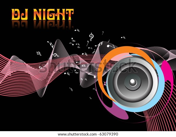 Abstract Rocking Dj Night Background Illustration Stock Vector (Royalty ...
