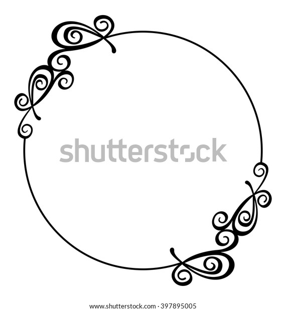 Abstract Round Flourish Frame Stock Vector (Royalty Free) 397895005