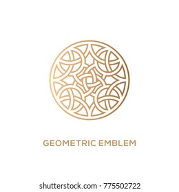 Round Abstract Geometric Logo Template Design Stock Vector (Royalty ...