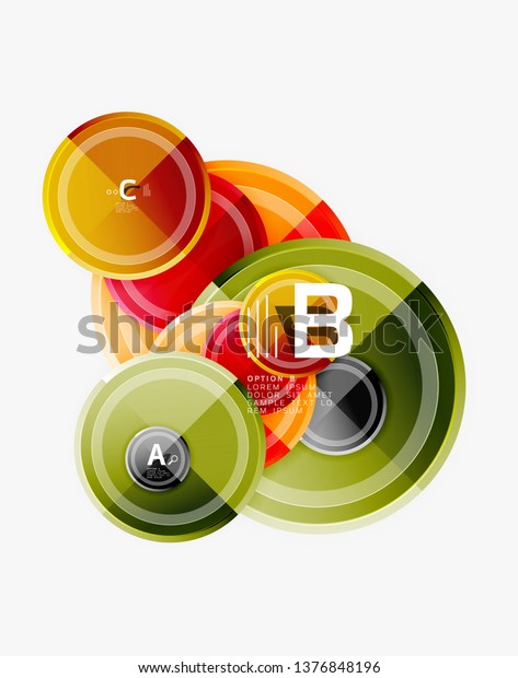 Abstract Round Geometric Shapes Modern Circles Stock Vector (Royalty ...
