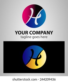 Abstract Round Icon H Logo Stock Vector (Royalty Free) 244209436 ...
