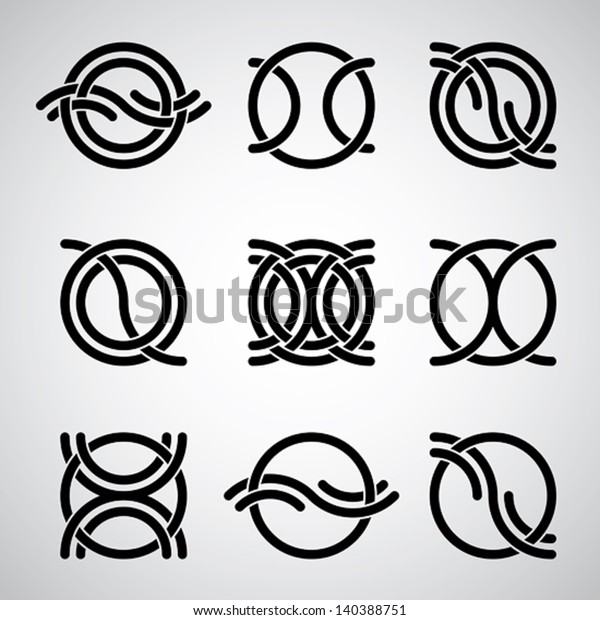 Abstract Round Symbols Vector Set Stock Vector (Royalty Free) 140388751 ...