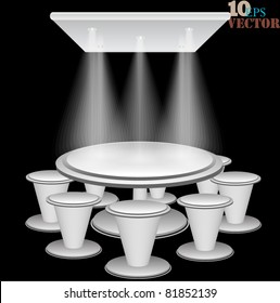 Abstract Round Table Black Background Stock Vector (Royalty Free ...