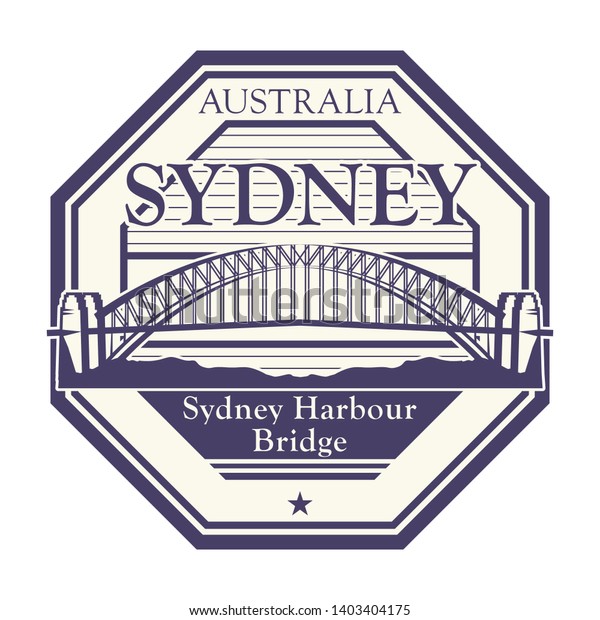 Abstract Rubber Stamp Sydney Harbour Bridge Stock Vector (Royalty Free ...