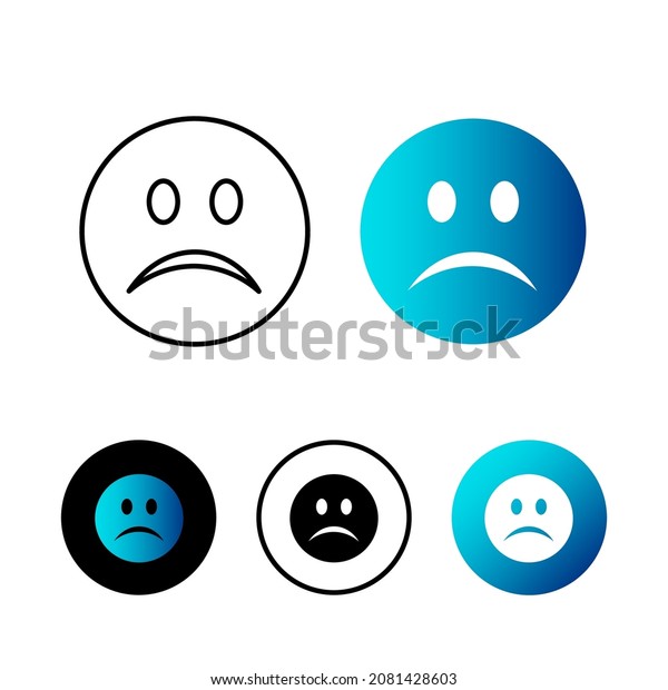 Abstract Sad Emotion Icon Illustration Stock Vector (Royalty Free ...