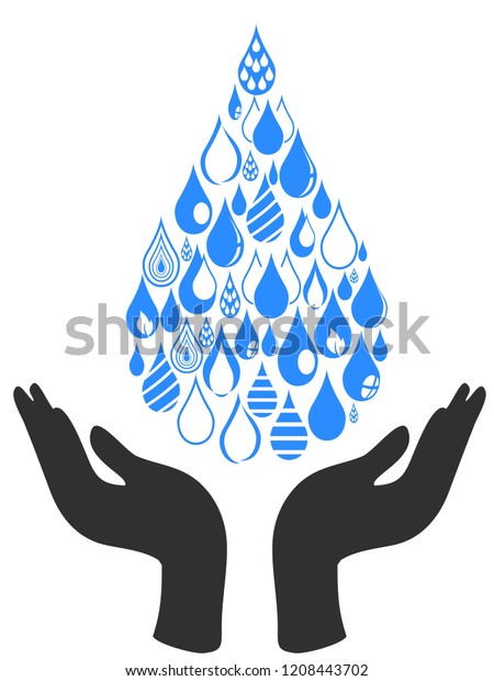 Abstract Save Water Hand Hold Water Stock Vector (Royalty Free ...