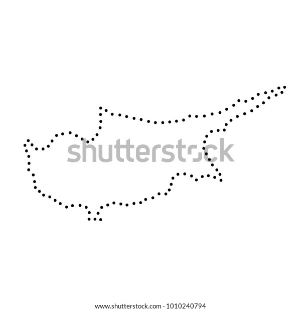Abstract Schematic Map Cyprus Black Dots Stock Vector (Royalty Free ...