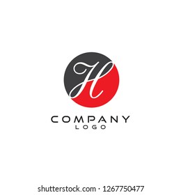 Abstract Script Letter H Logo Design Stock Vector (Royalty Free ...