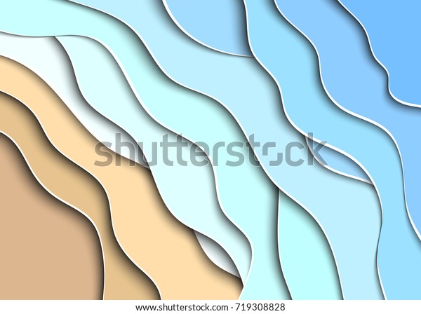 Abstract Sea Beach Background Cut Waves Stock Vector (Royalty Free ...