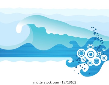Abstract Sea Waves Vector Illustration Stock Vector (Royalty Free ...