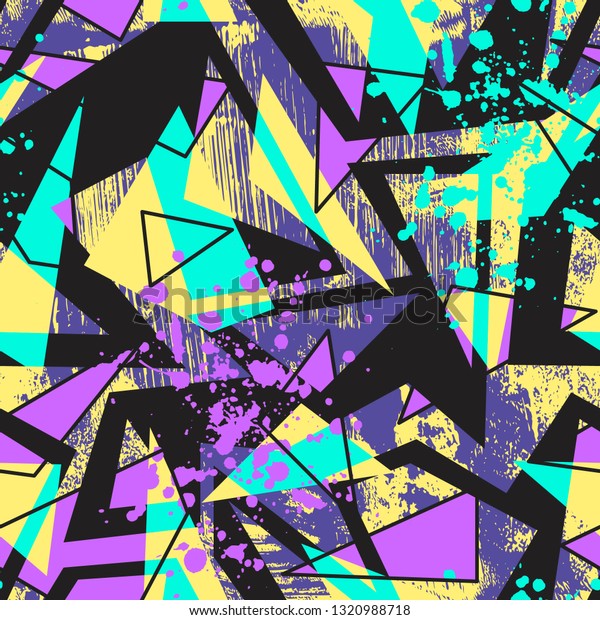 Abstract Seamless Chaotic Pattern Urban Geometric Stock Vector (Royalty ...
