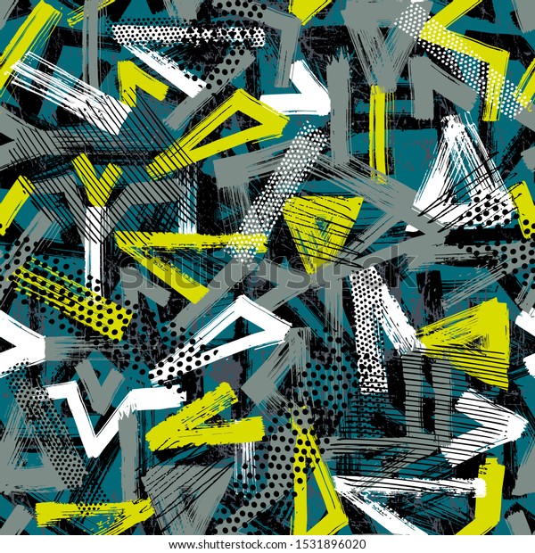 Abstract Seamless Chaotic Pattern Urban Elements : image vectorielle de ...