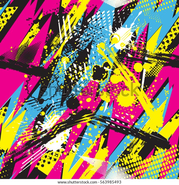 Abstract Seamless Chaotic Pattern Urban Geometric Stock Vector (Royalty ...