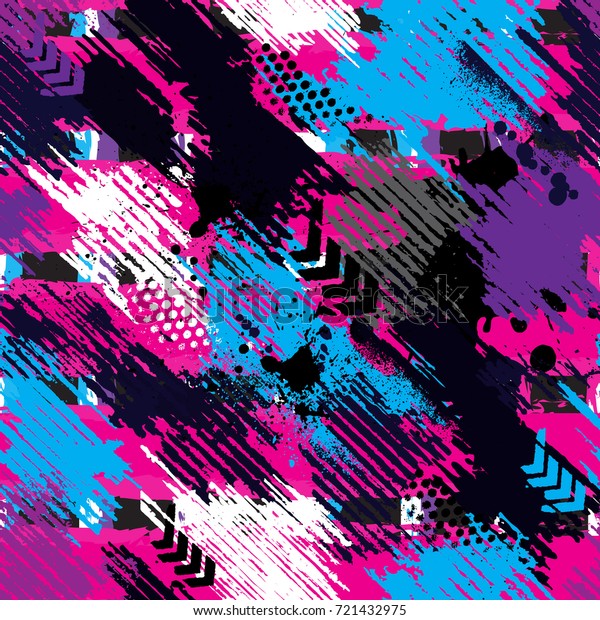 Abstract Seamless Chaotic Pattern Urban Geometric Stock Vector (Royalty ...