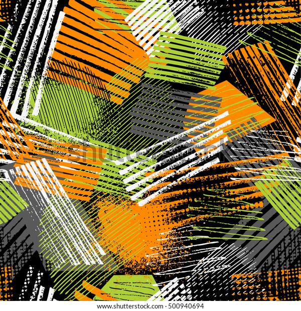 Abstract Seamless Geometric Pattern Urban Elements Stock Vector ...