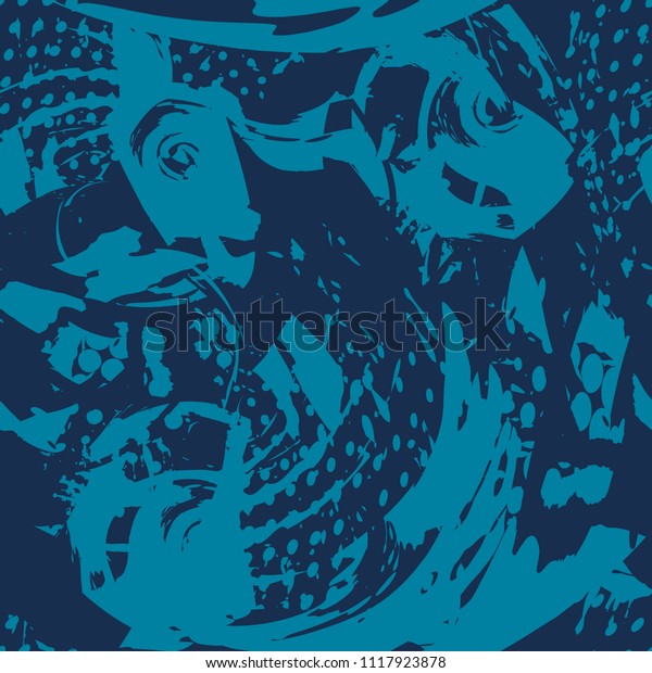 Abstract Seamless Grunge Urban Pattern Blue Stock Vector (Royalty Free ...